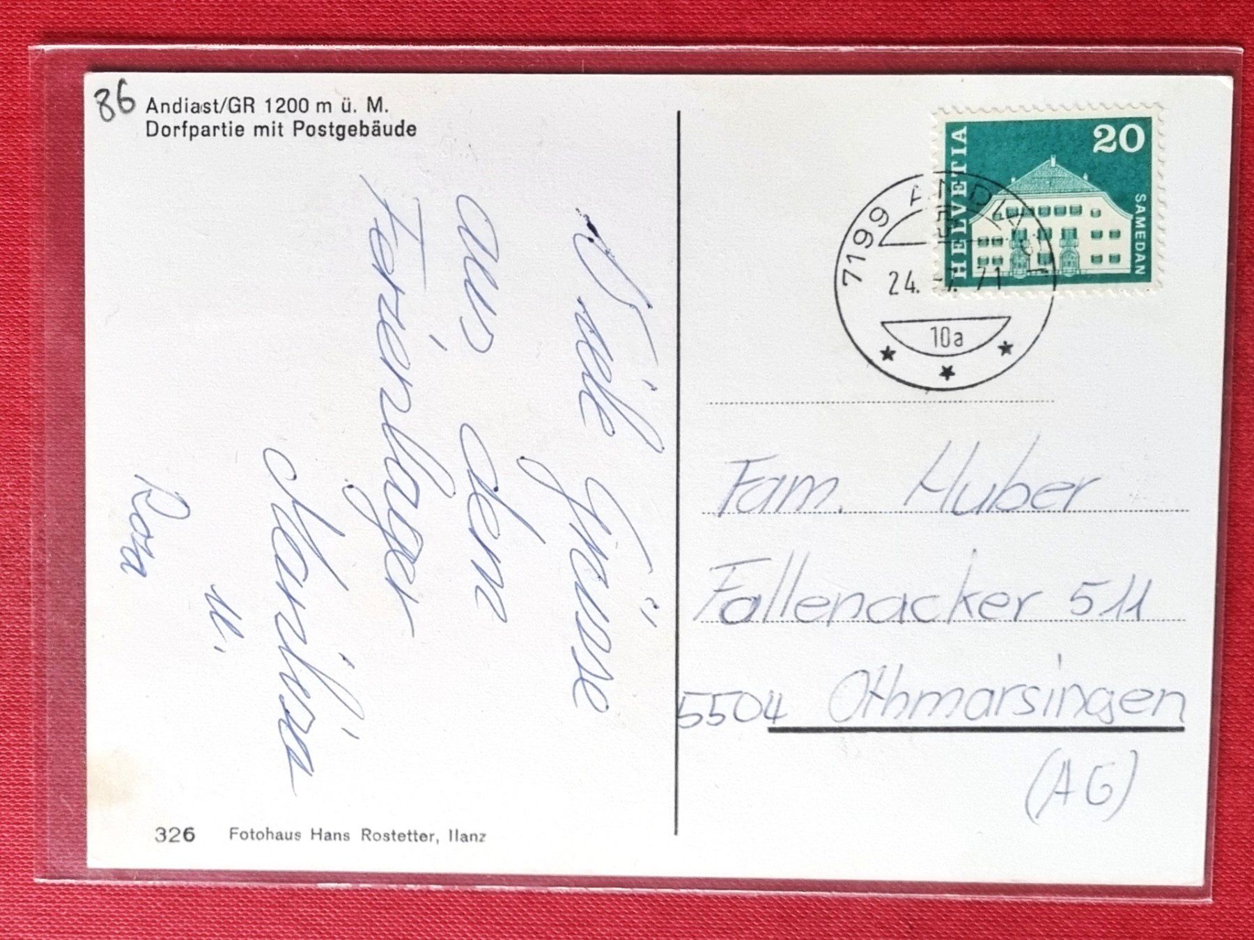 Andiast (GR) - Post - Kühe in der Dorfstrasse - 1971 (Gebraucht) in ...