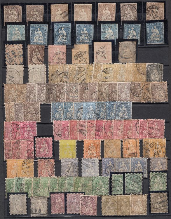 1854 - 1882 / Sammlung ab 19 Strubel auf A4 Steckkarte | Kaufen auf Ricardo