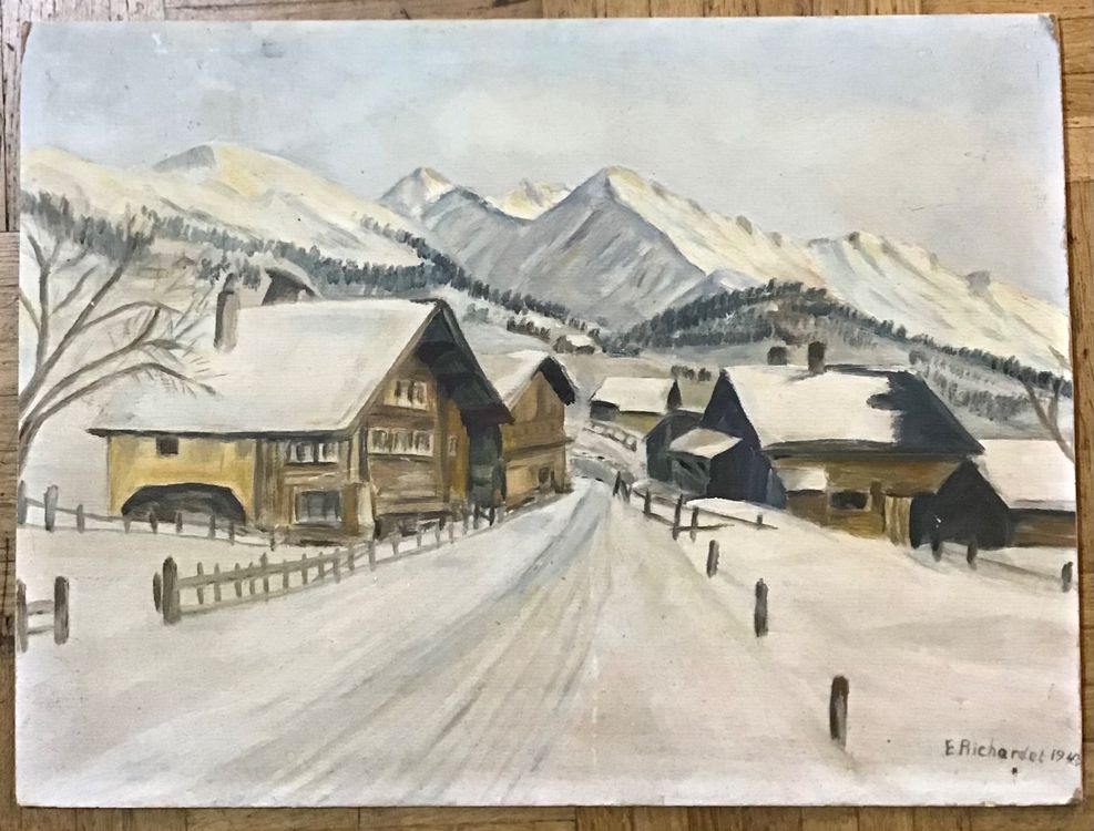 Winterlandschaft Gemälde Signiert | Kaufen auf Ricardo