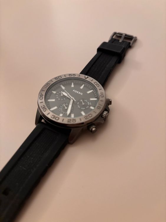 Stylish Fossil Chronograph Watch with Black Rubber Band (Neu (gemäss ...