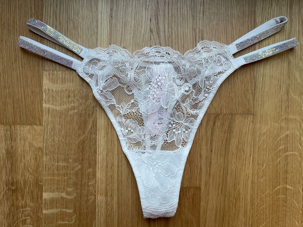 Victoria’s Secret Double Shine Strap Lace Thong M NEW (Neu und ...