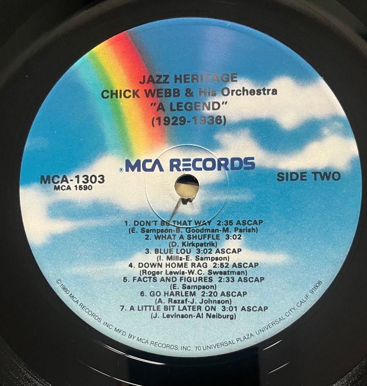 Chick Webb A Legend 1929-36 Jazz Heritage Series Vol.4 LP (Gebraucht ...