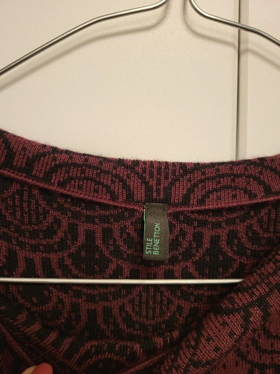 Benetton Damen Kleid, Gr. S – Wolle, bordeauxrot, ärmellos (Gebraucht ...