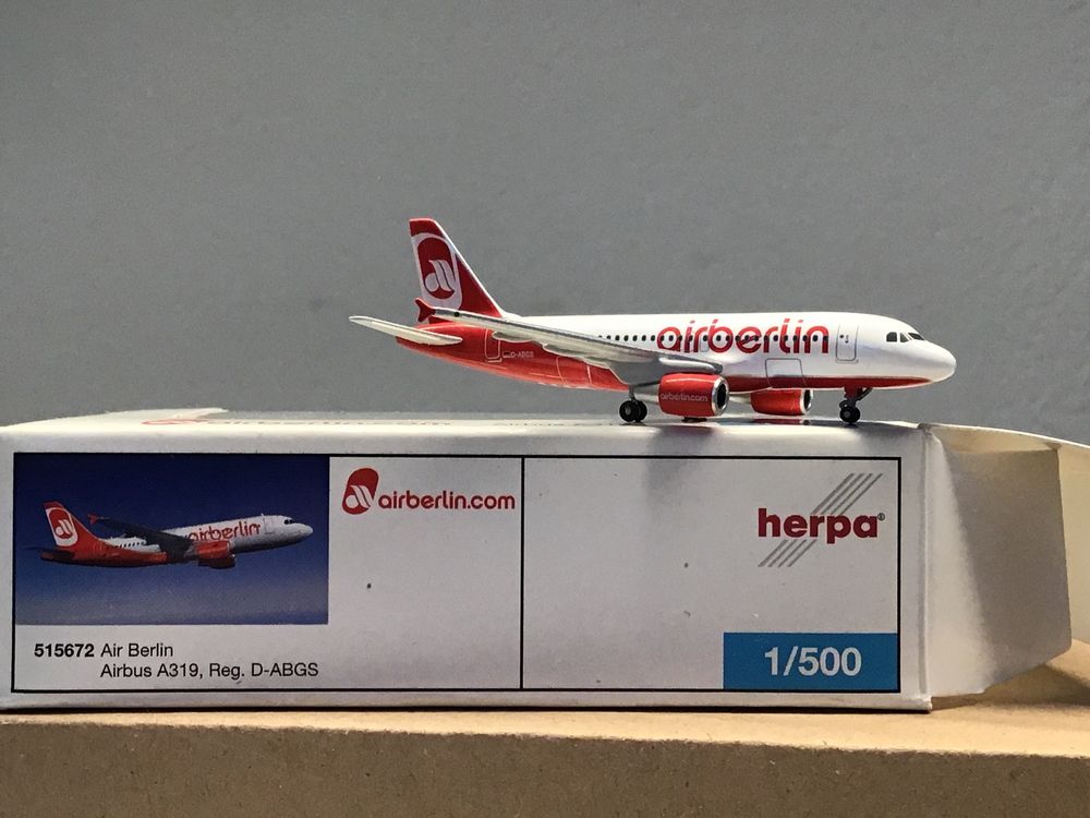 Herpa Air Berlin Airbus A319, 1/500, D-ABGS (Neu (gemäss Beschreibung)) in Männedorf für CHF 10 ...