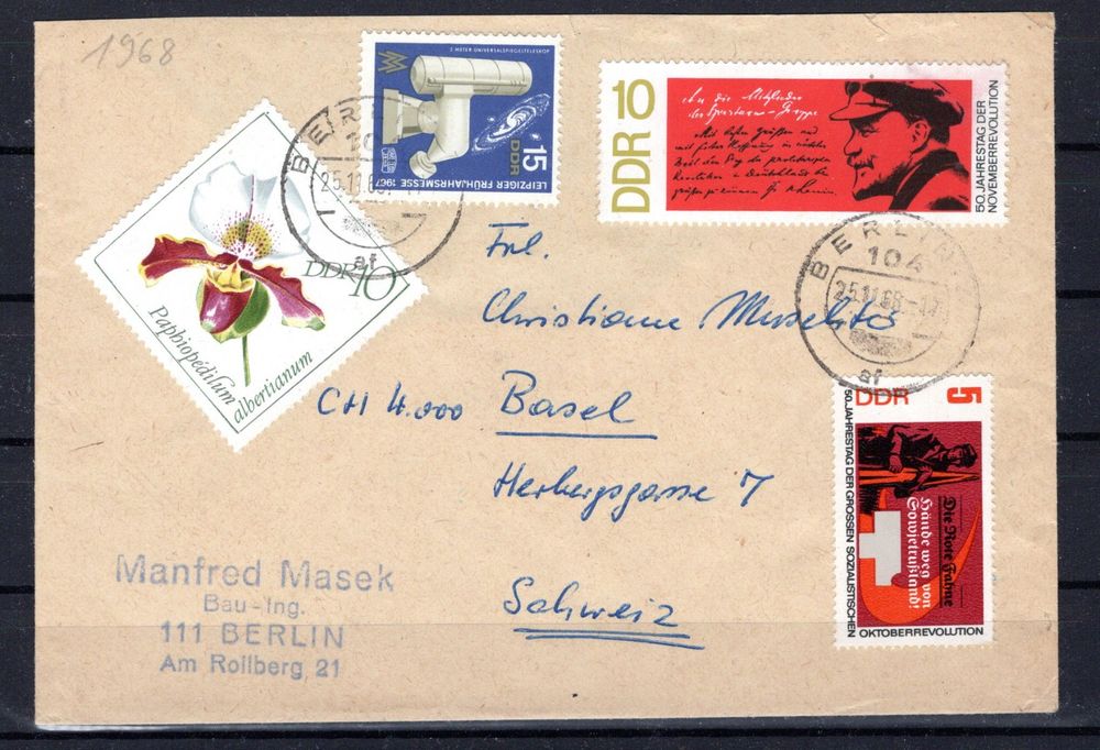 DDR Beleg zw. Nr. 1255 und 1421 (Gebraucht) in Grellingen für CHF 1 ...