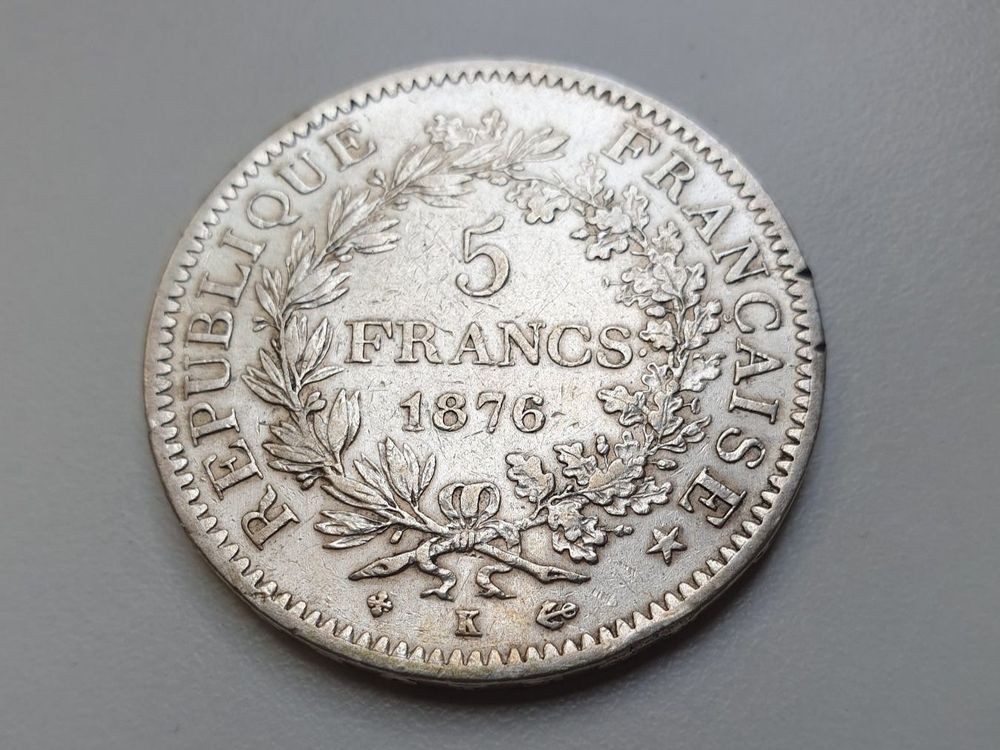 🇫🇷 France 5 Francs 1876 K. VF(rarer state) Silver 25g .900 (Gebraucht ...