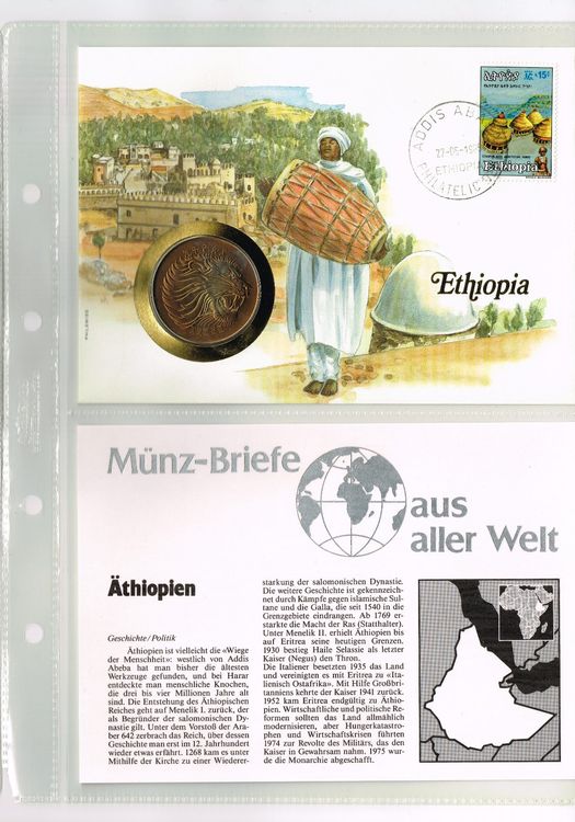 1985_äthiopien_Münzbrief mit Beschreibung (Gebraucht) in Hombrechtikon für CHF 2.3 – mit ...