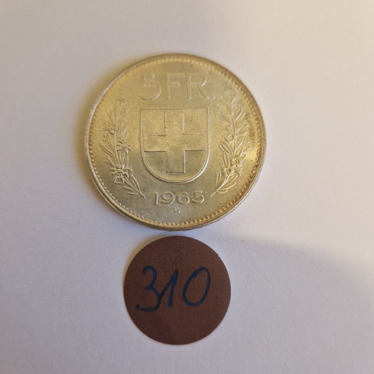 Silbermünze 5 Franken 1965 (Gebraucht) in Stans für CHF 15 – mit Lieferung auf Ricardo kaufen