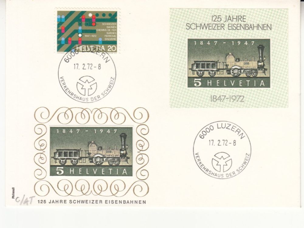 Vignette 125 Jahre Schweizer Eisenbahnen 1972 (Gebraucht) in Bürglen TG für CHF 1 – mit ...