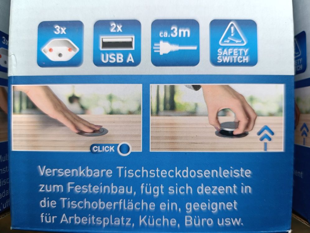 Pop-Up Tisch Steckdosenleiste,n 3 Stück (Neu und originalverpackt) in ...
