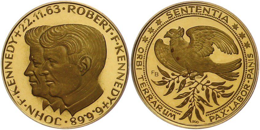 Rare Gold Gedenkmünze John-F. Kennedy / Robert-F. Kennedy (Neu (gemäss Beschreibung)) in Oberwil ...