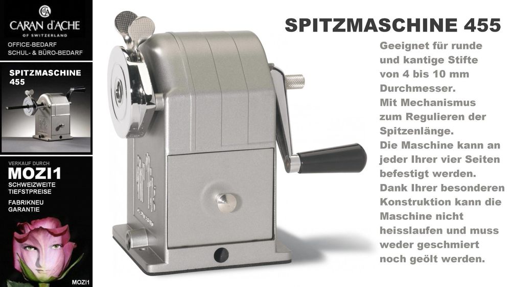 AKTION = 455 Spitzmaschine GRAU Spitzer 455.200 Caran d'Ache (Neu und originalverpackt) in ...