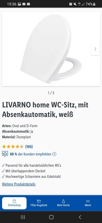 NEU: WC Sitz Duroplast mit Absenkautomatik (Gebraucht) in Zürich für CHF 10 – nur Abholung auf ...