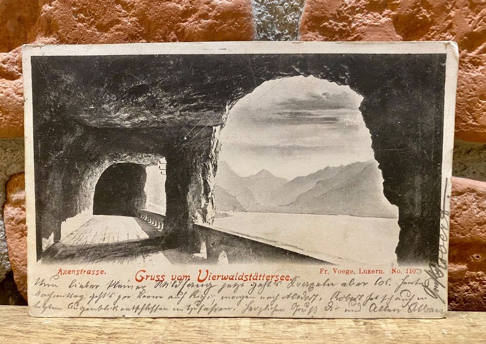 1901 - Antike AK Gruss vom Vierwaldstättersee - Axenstrasse (Gebraucht) in Root für CHF 1 – mit ...