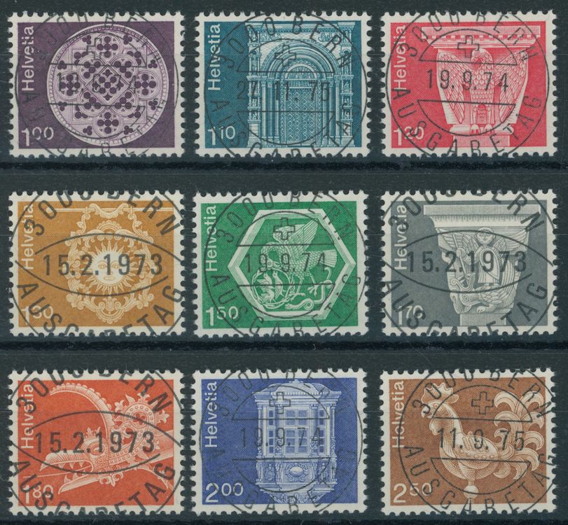 1973/75 Architektur·Kunsthandwerk - Ersttag Voll Stempel ET (Gebraucht) in Schindellegi für CHF ...