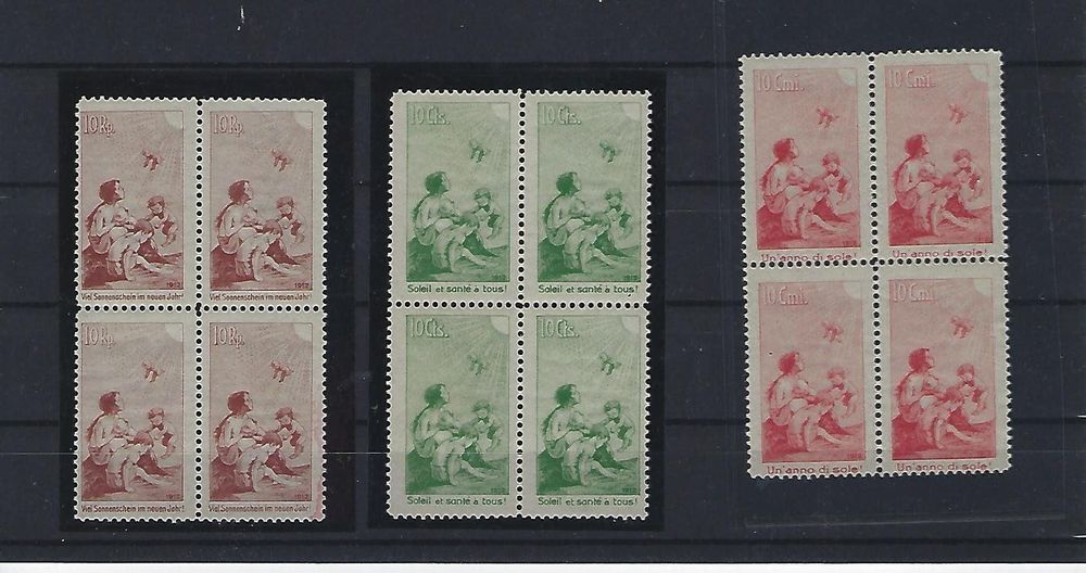 Juventute 1912 Vorläufe ** 3 4er Block (Gebraucht) in Birsfelden für CHF 1600 – mit Lieferung ...