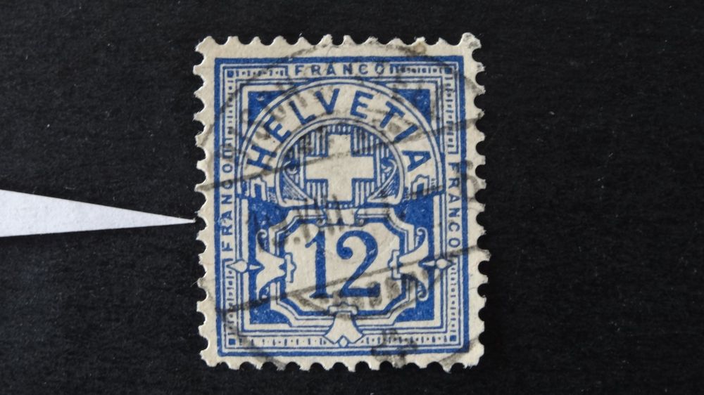 blaue Farbe zwischen R+A bei FRANCO links SBK 62B 3 (Gebraucht) in Anwil für CHF 1 – mit ...