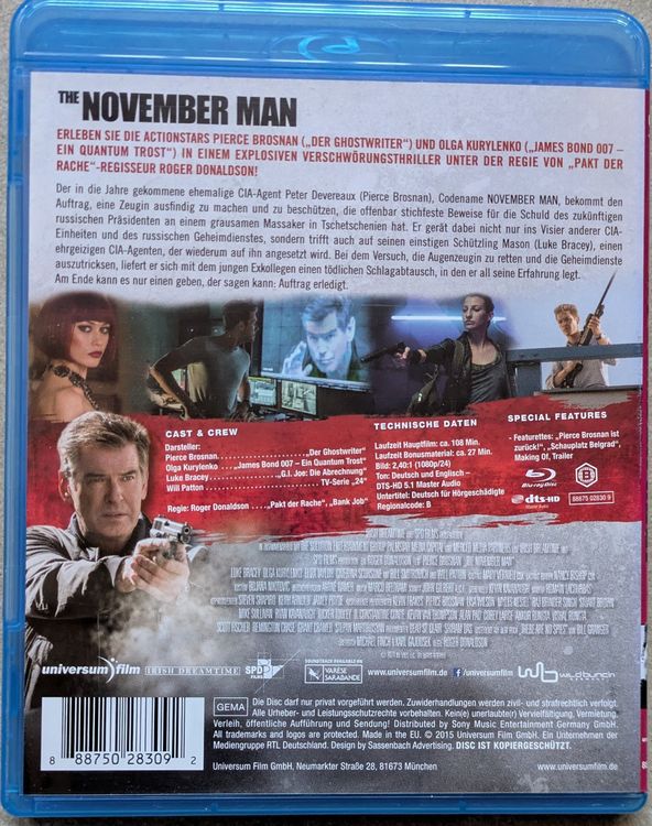The November Man (2014) Blu Ray (Neu (gemäss Beschreibung)) in ...