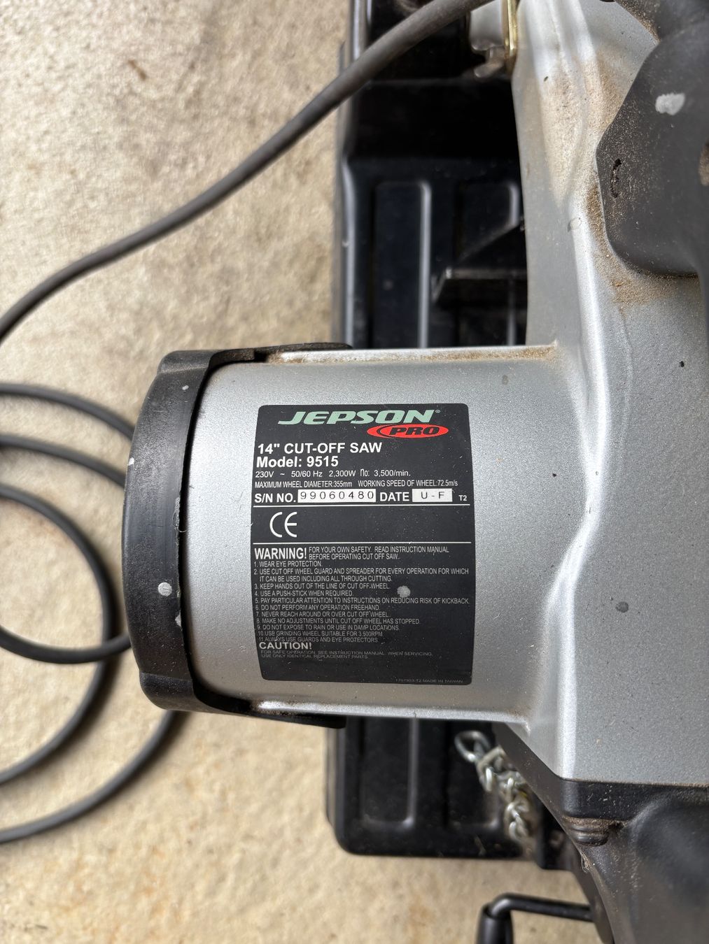 JEPSON PRO 9515 Trennschleifmaschine - 14" Metall Kappsäge (Gebraucht ...