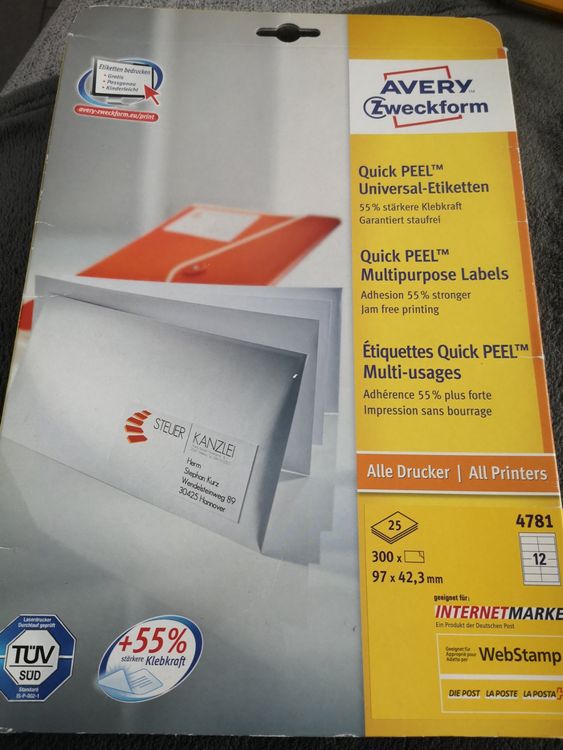 Klebe Etiketten (Gebraucht) in Vilters für CHF 3 – mit Lieferung auf Ricardo kaufen