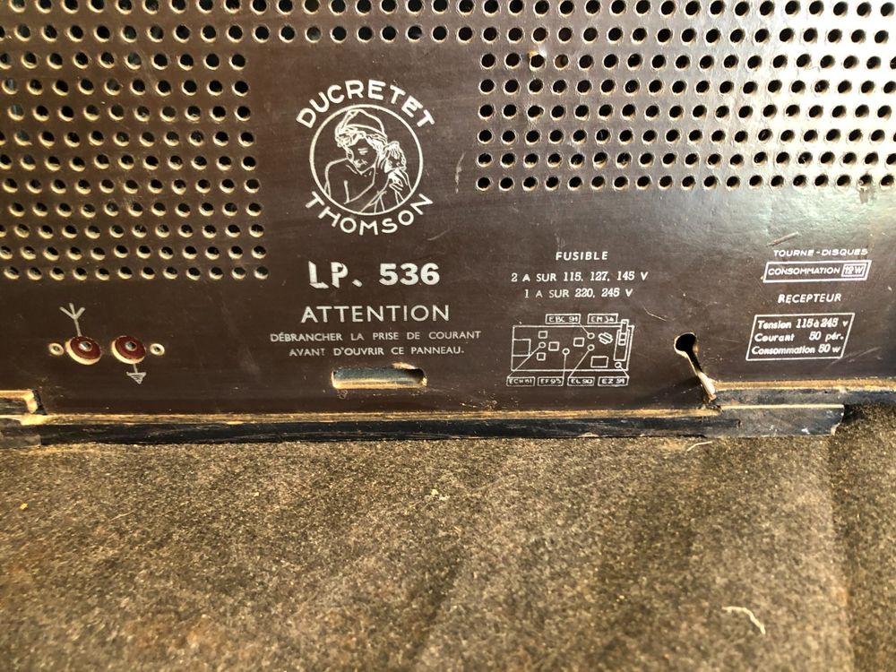 Ancienne platine/radio. Ducretet Thomson. LP 536. France1953 (Gebraucht) in Saignelégier für CHF ...