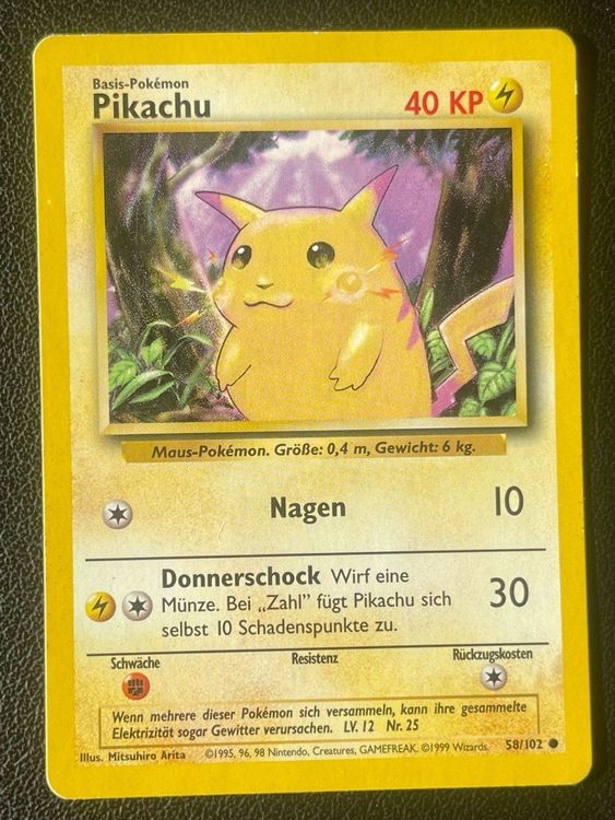 Pikachu 58/102 Pokémon Base set | Kaufen auf Ricardo