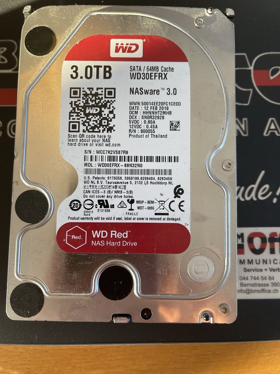 WD Red NAS Hard Drive 3.0 TB - Top Zustand! (Gebraucht) in Wängi für ...