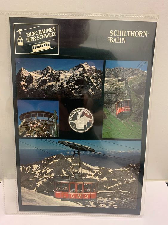 Bergbahnen der Schweiz, Schilthorn-Bahn mit Silbermünze (Neu (gemäss Beschreibung)) in Biel ...