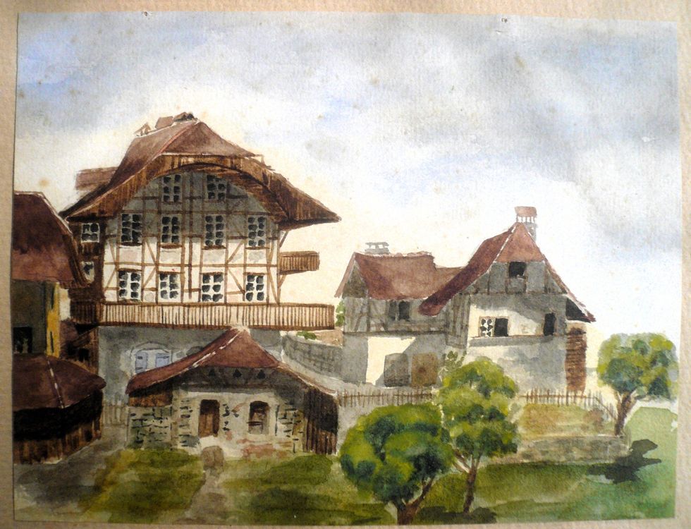 antikes Aquarell das HENZI-STöckli zu BERN beim "Emch-Loch" (Gebraucht ...