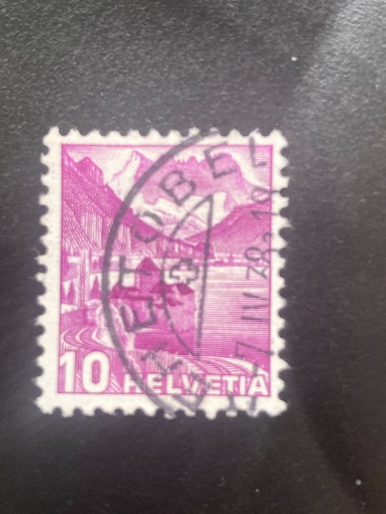 Schweiz 1938 Chillon 10 Rp Vollstempel REHETOBEL 7.IV.38 (Gebraucht) in Liestal für CHF 1 – mit ...