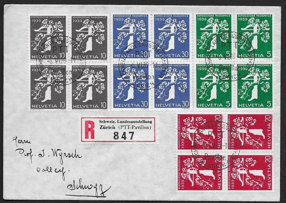 1939 R / Brief LANDI Armbrust-Serie Viererblock ital. ab 1.- | Kaufen auf Ricardo