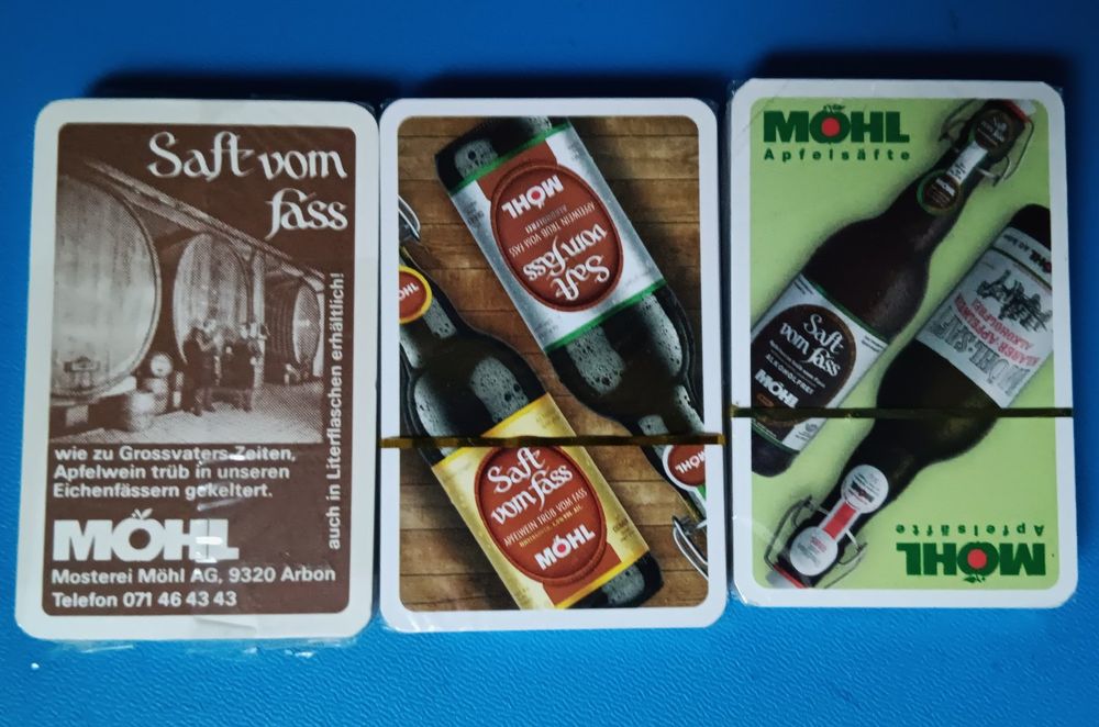 3 Jasskarten Spiel Mosterei Möhl Arbon Saft vom Fass (Neu und ...