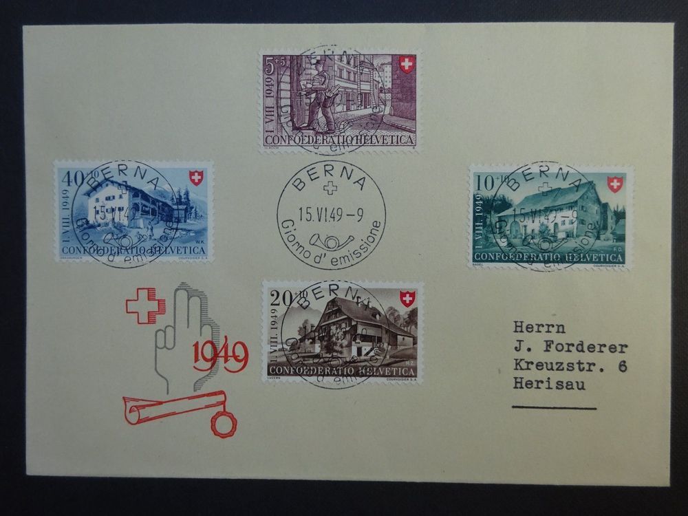 1949 Pro Patria FDC mit ET-Voll BERNA | Kaufen auf Ricardo