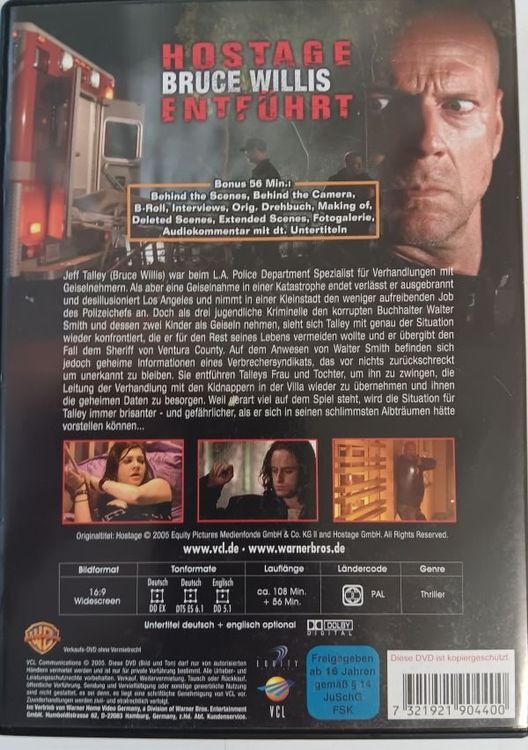🎞️ DVD Hostage - Entführt - 2 Disc Edition - Bruce Willis (Gebraucht) in Matzingen für CHF 1 ...