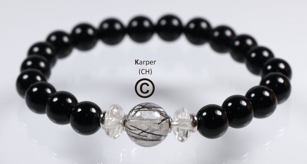 Onyx, Rutil Turmalin / Onyx, rutil tourmaline, S 925 (Neu und originalverpackt) in Neuchâtel für ...