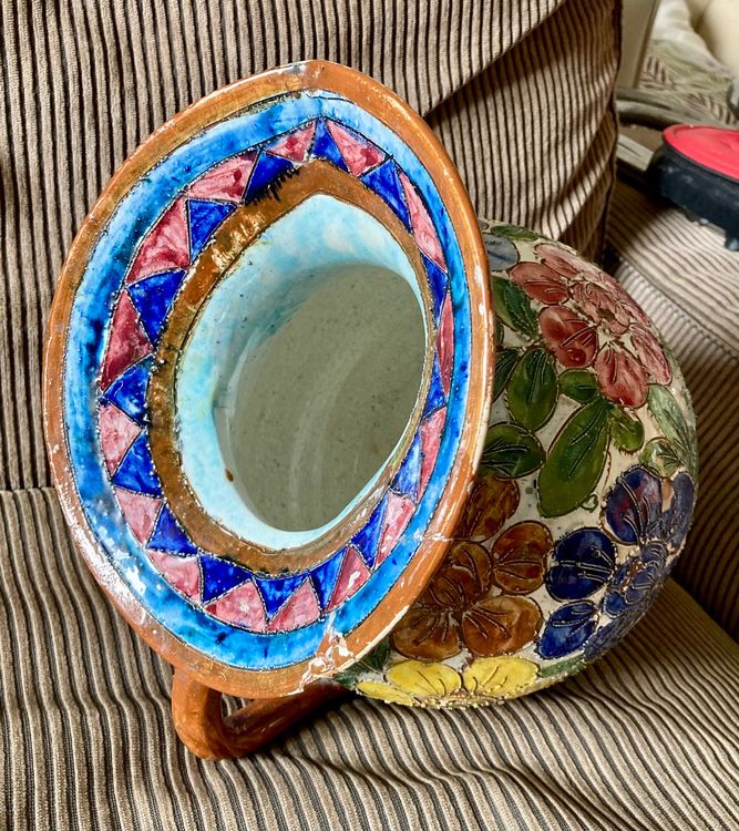 Keramik-Krug / Vase Blumenmuster | Kaufen auf Ricardo