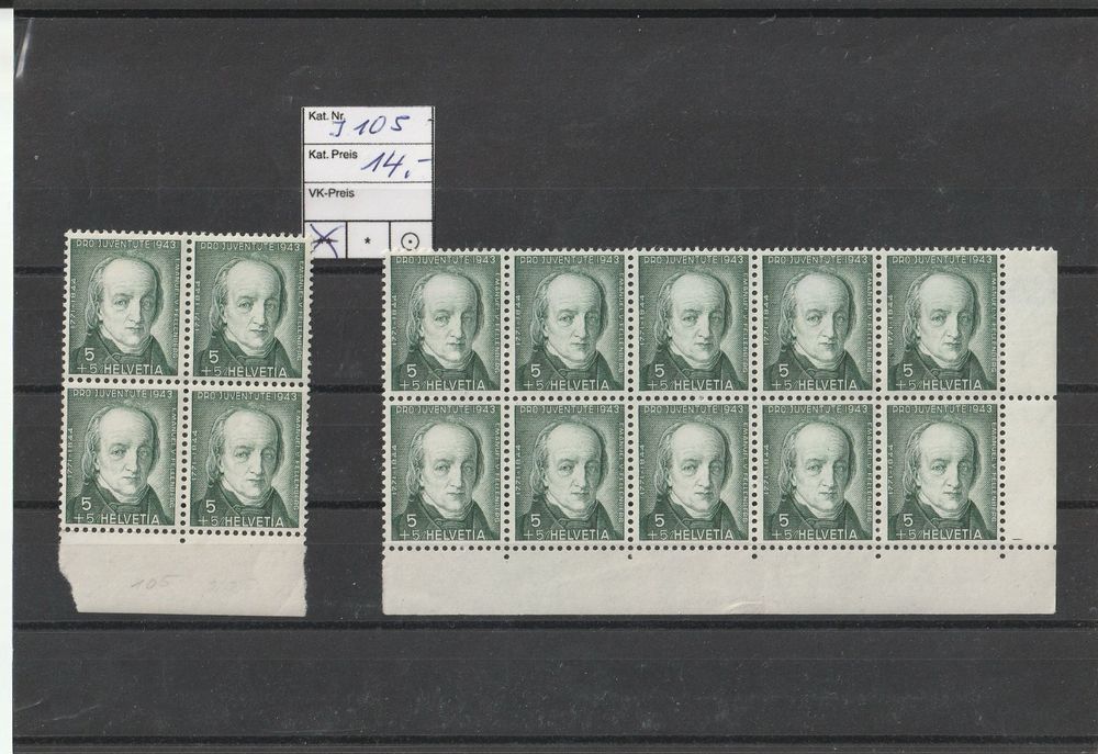 PJ 105 im Block (10er und 4er)**, Kat. 14.00 | Kaufen auf Ricardo