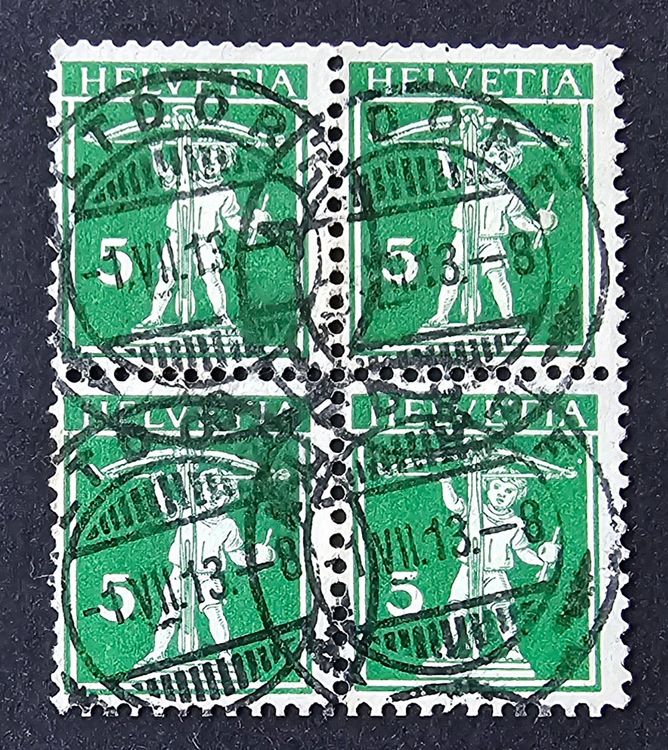 Z 125III Tellknabe Viererblock (1911) SBK 120.- (Gebraucht) in Hittnau für CHF 1.5 – mit ...