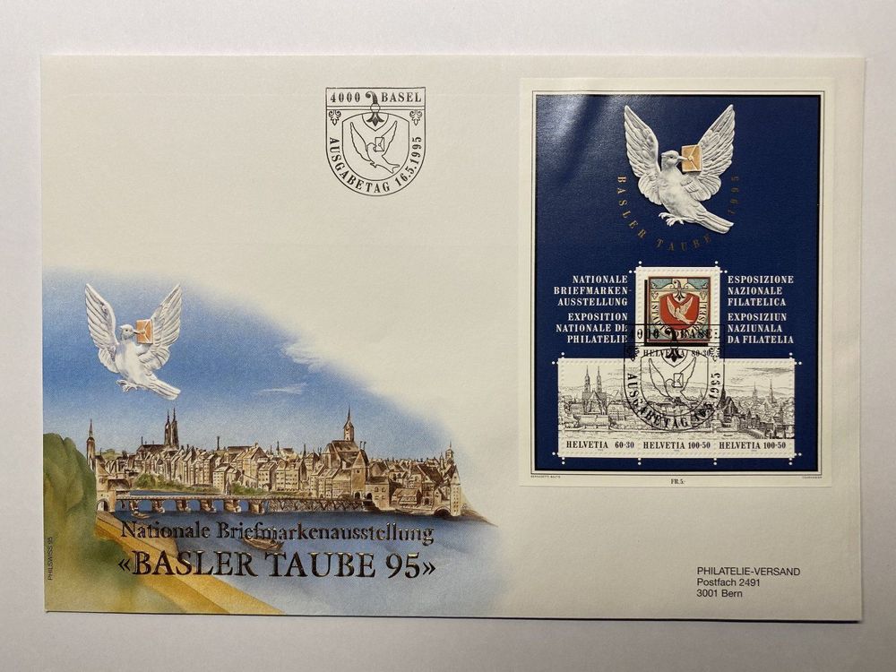 FDC Grossbrief Basler Taube 95 1995 ET | Kaufen auf Ricardo