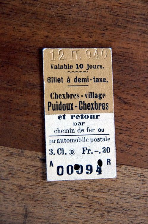 3.Kl. Billet Chexbres-village - Puidoux - Chexbres - 1940 (Gebraucht ...