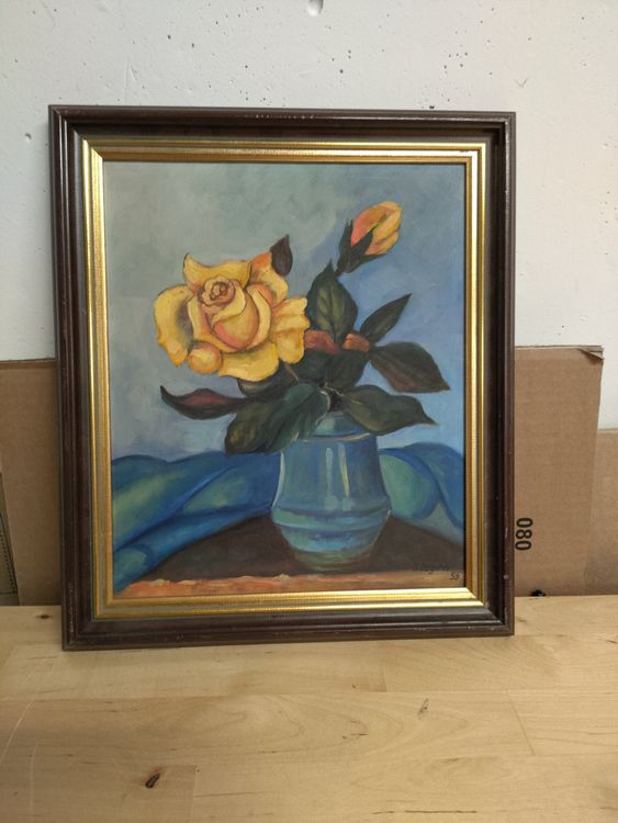 Gemälde Stillleben Vase mit Rose G. Degen 1959 (Gebraucht) in für CHF ...