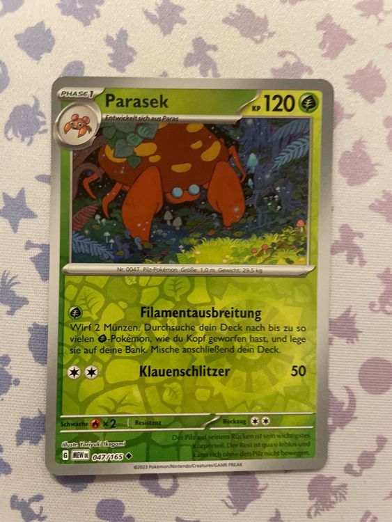 Parasek 047/165 reverse Holo - Pokemon 151 DE | Kaufen auf Ricardo