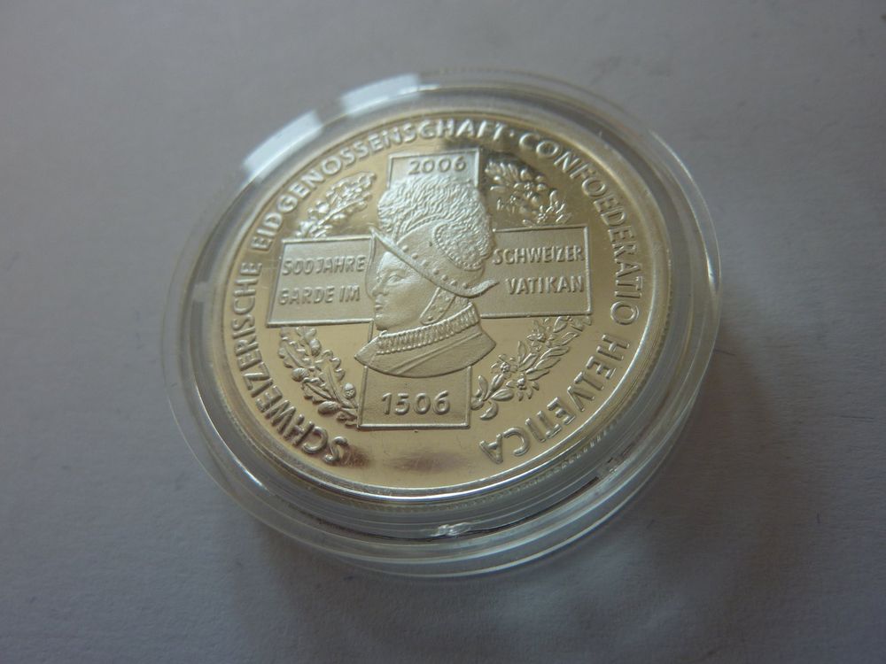 1 Unze - Silbermedaille : 500 Jahre Schweizer Garde 2006 (Neu und originalverpackt) in Birrwil ...