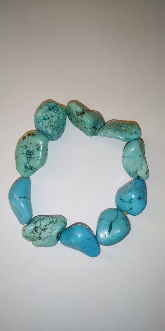 Bracelet turquoise véritable, pierres naturelles d'été. (D'occasion) à ...