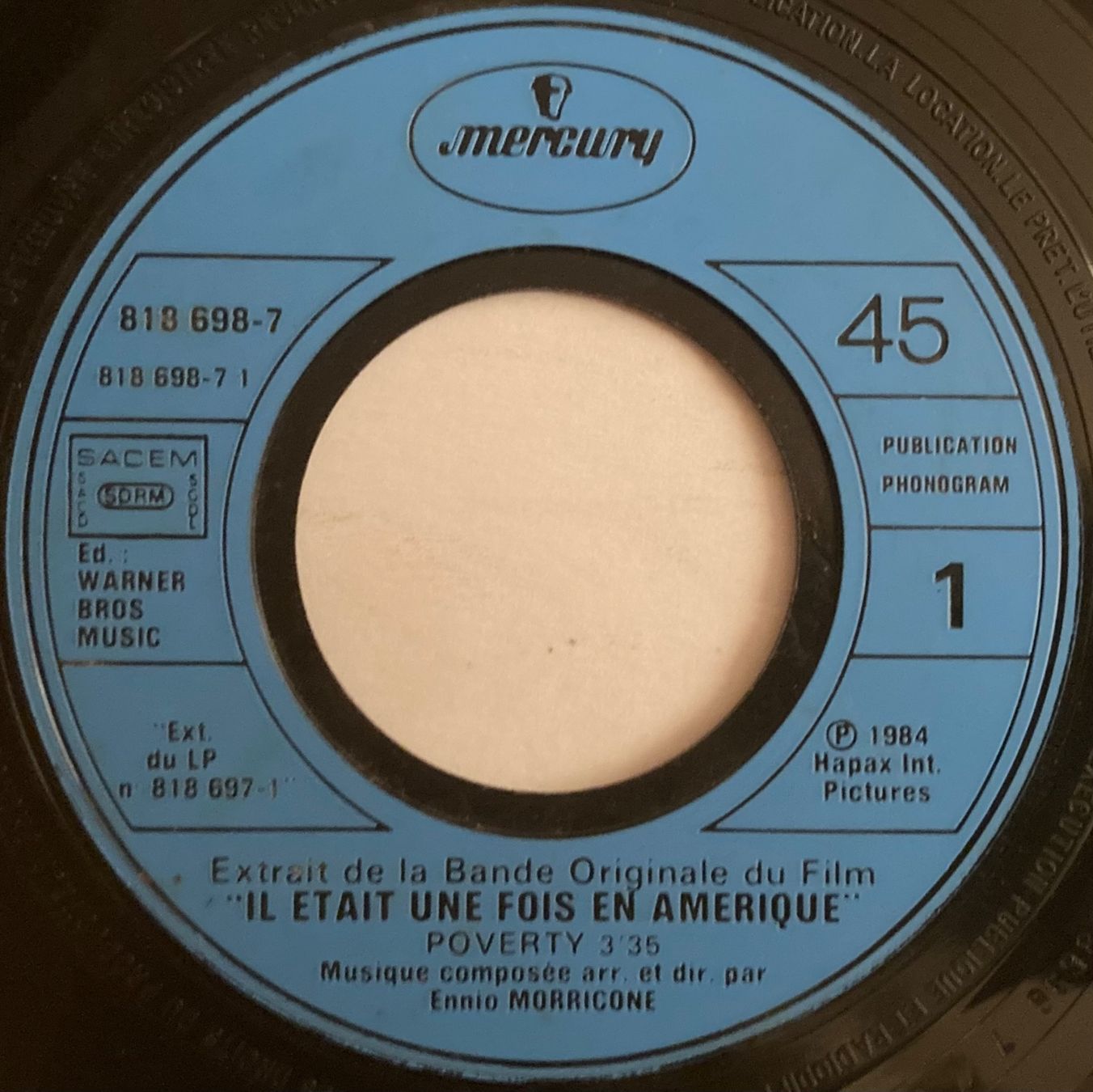 MUSIQUE DE FILM / ENNIO MORRICONE - POVERTY / DEBORAH'S THEM (D ...