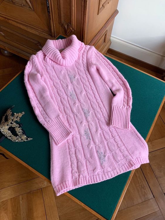 L&T CREATIONS Wolle Rosa MIni Kleid Tunika Pullover Gr Nr1 | Kaufen auf Ricardo