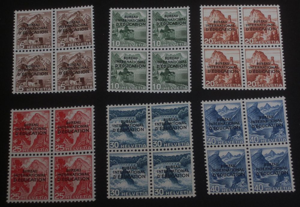 Dienstmarken V BIE Viererblocksatz Landschaften (Gebraucht) in Waltenschwil für CHF 10 – mit ...