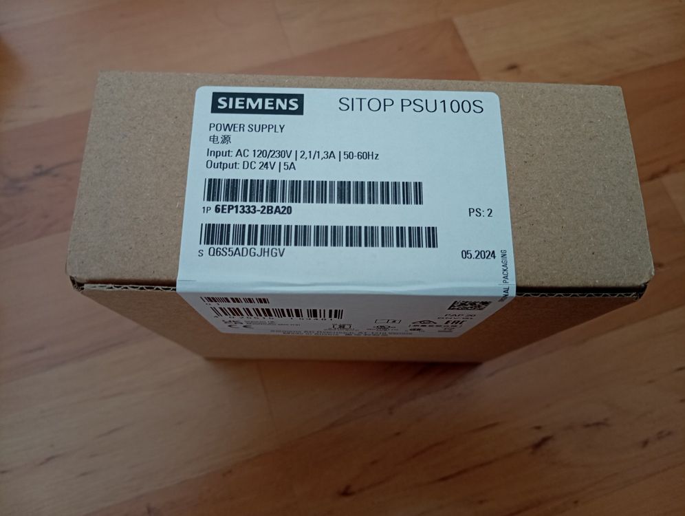 Siemens SITOP PSU100S 24V/5A Stromversorgung / 6EP1333-2BA20 (Neu und ...