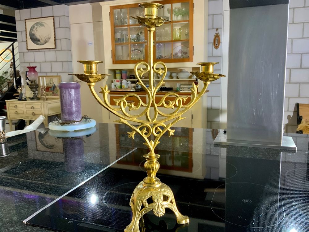 JUGENDSTIL ALTAR KERZENHALTER BRONZE FRANKREICH UM 1900 (1) | Kaufen auf Ricardo