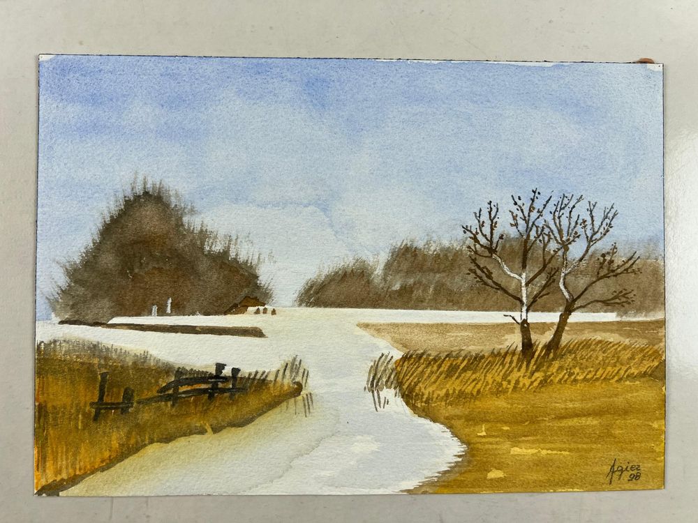 Herbstlandschaft Aquarell Handsigniert | Kaufen auf Ricardo